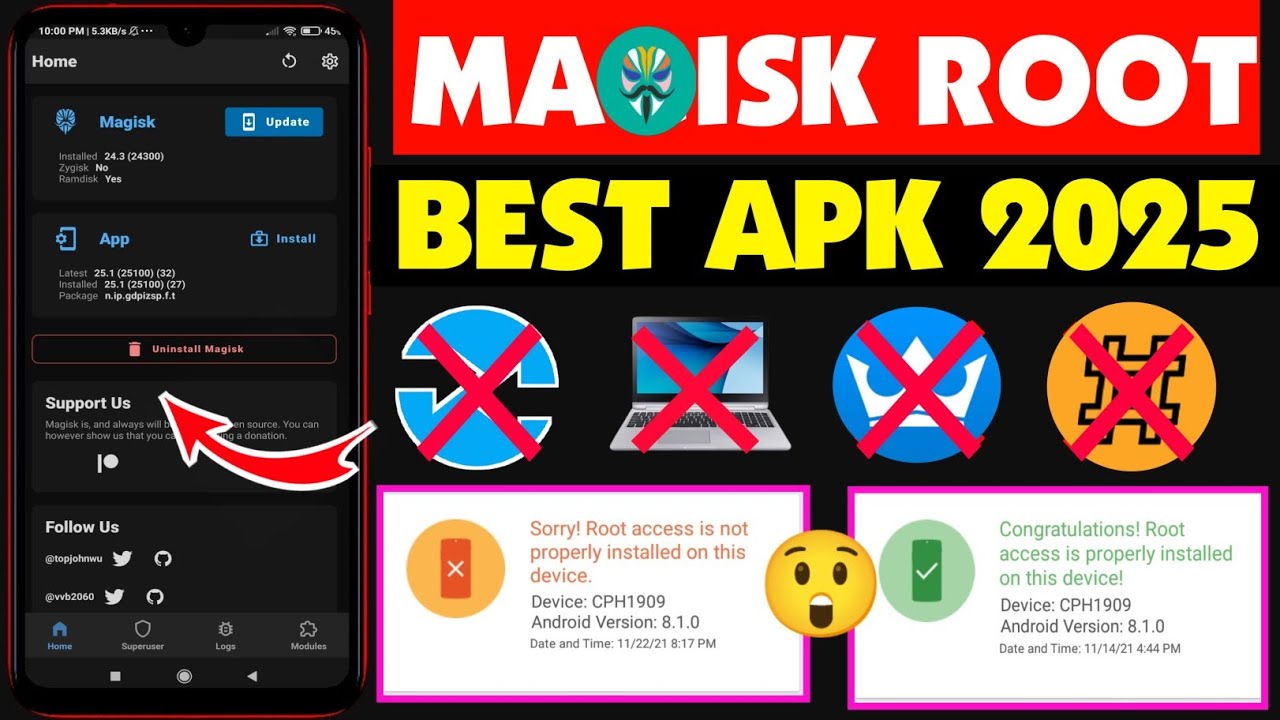 How To Magisk Root One Clik 😲 | 2025 Best Rooting Apps | No Pc Twr ...
