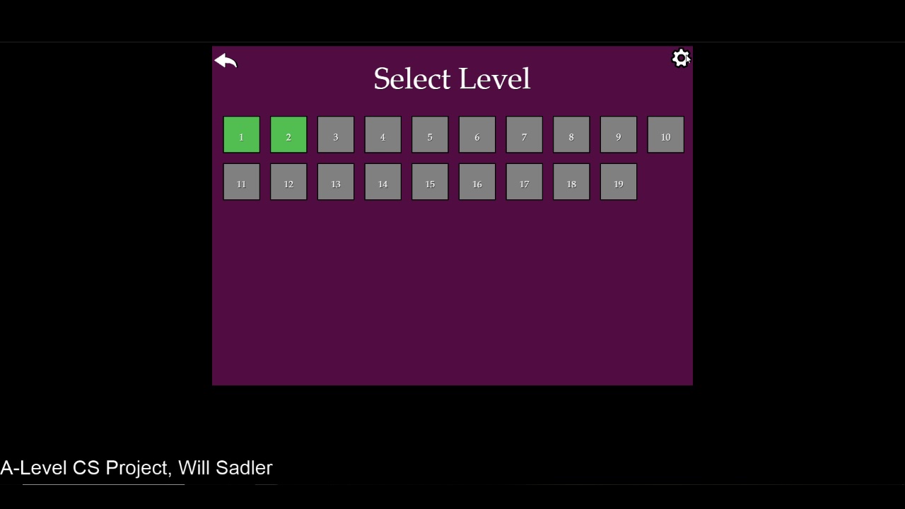 Game - Settings Screen from Level Selection Screen - YouTube