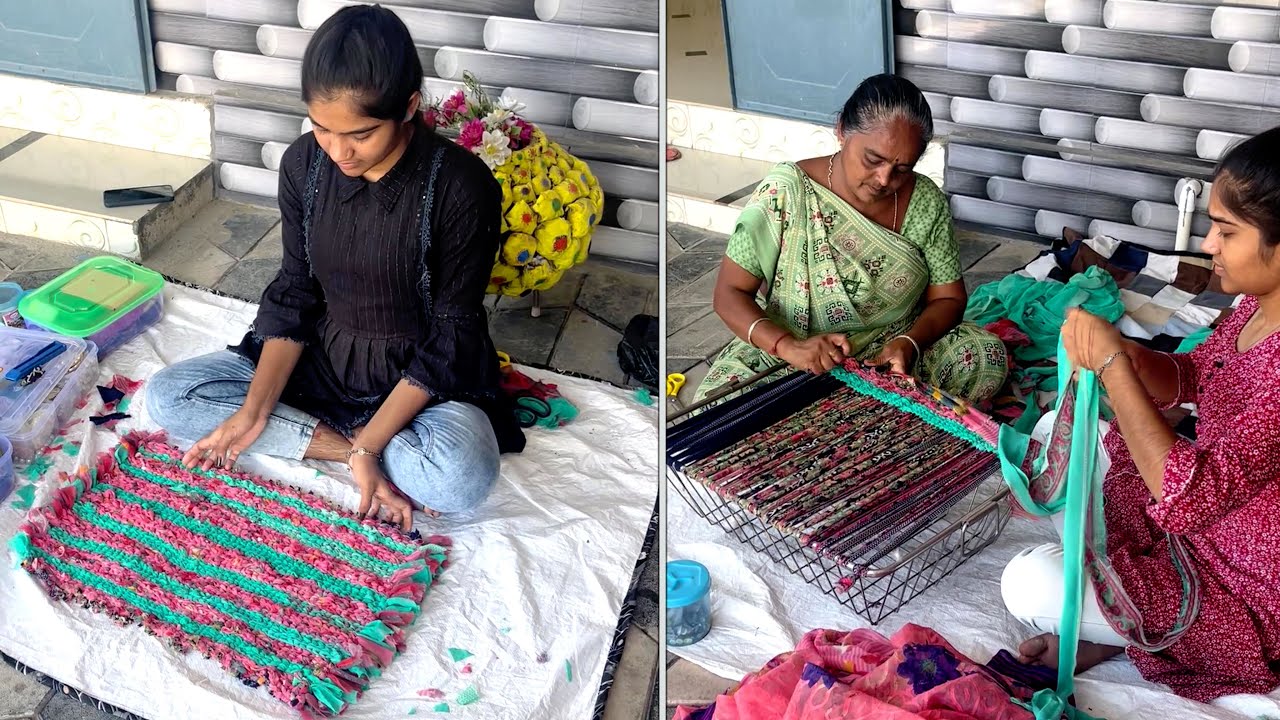 Old Clothe Reuse !! Beautiful doormat making at home - Diy handmade ...
