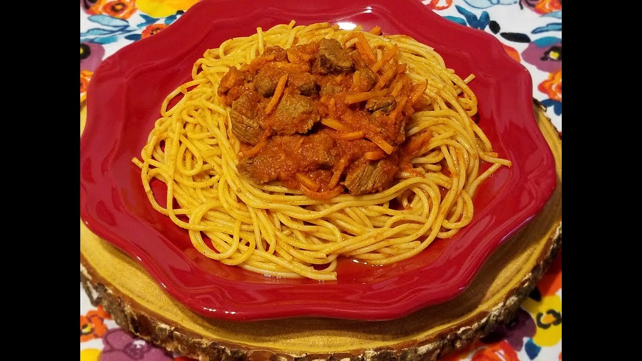 TALLARINES ROJOS CON CARNE ESTILO PERUANO - YouTube
