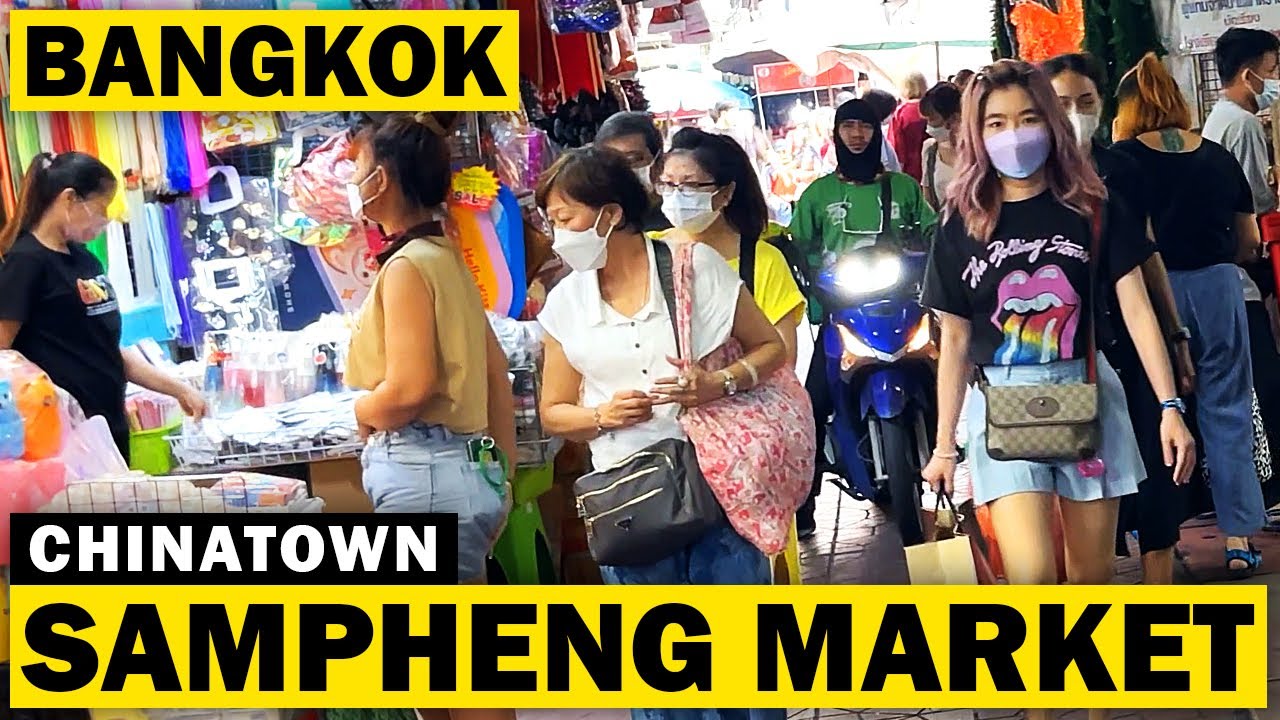 Sampheng Market in Bangkok's Chinatown [ 4K ] Walking through the busy ...