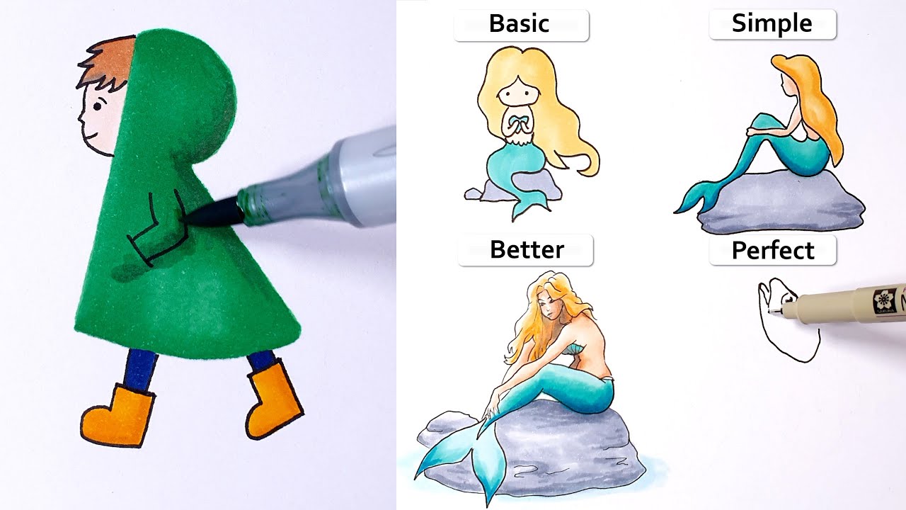 How to Draw - Easy Mermaid Art & Tricks - YouTube