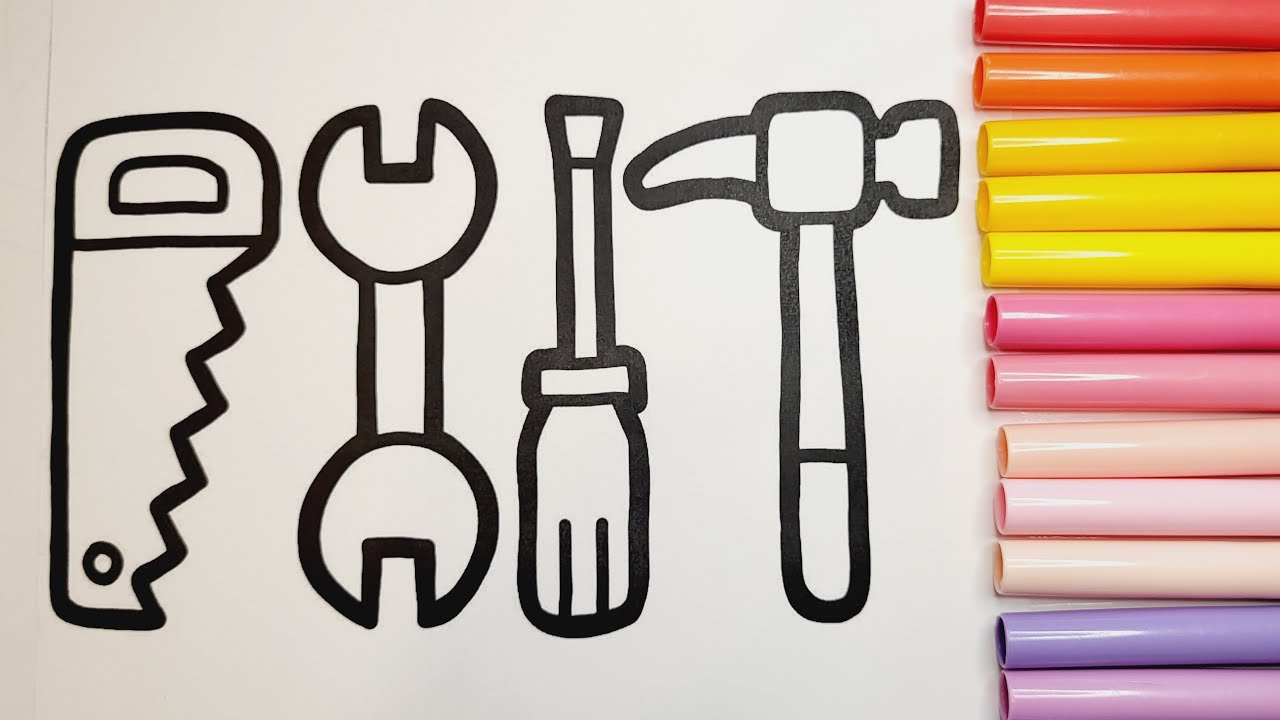 Toy Tools Drawing, Coloring and Painting | Art Tips for Kids & Toddlers ...