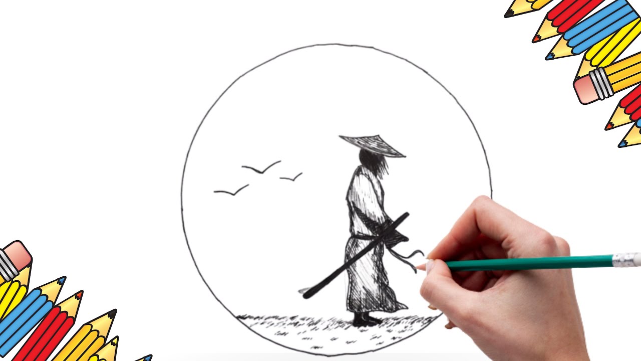How To Draw a Swordsman | simple and easy tutorial step by step - YouTube