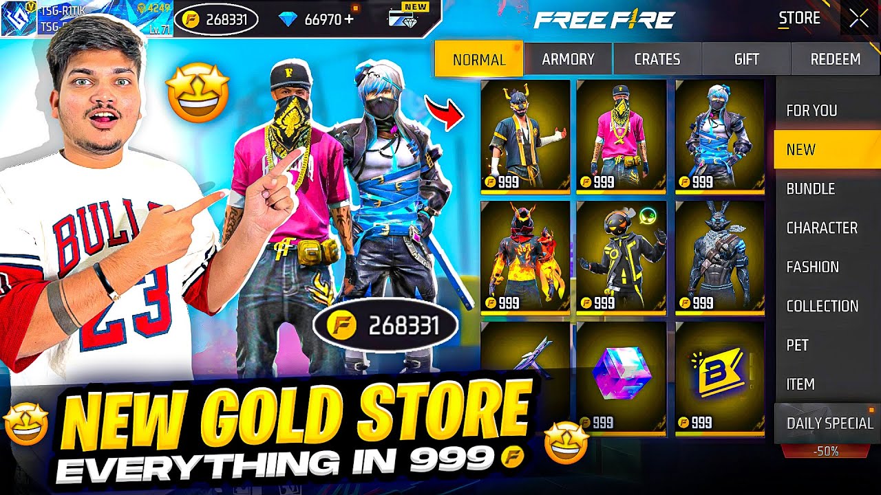 Free Fire New Store😍💎 Poor To Rich In 8 Mins Unlocked Everything ...
