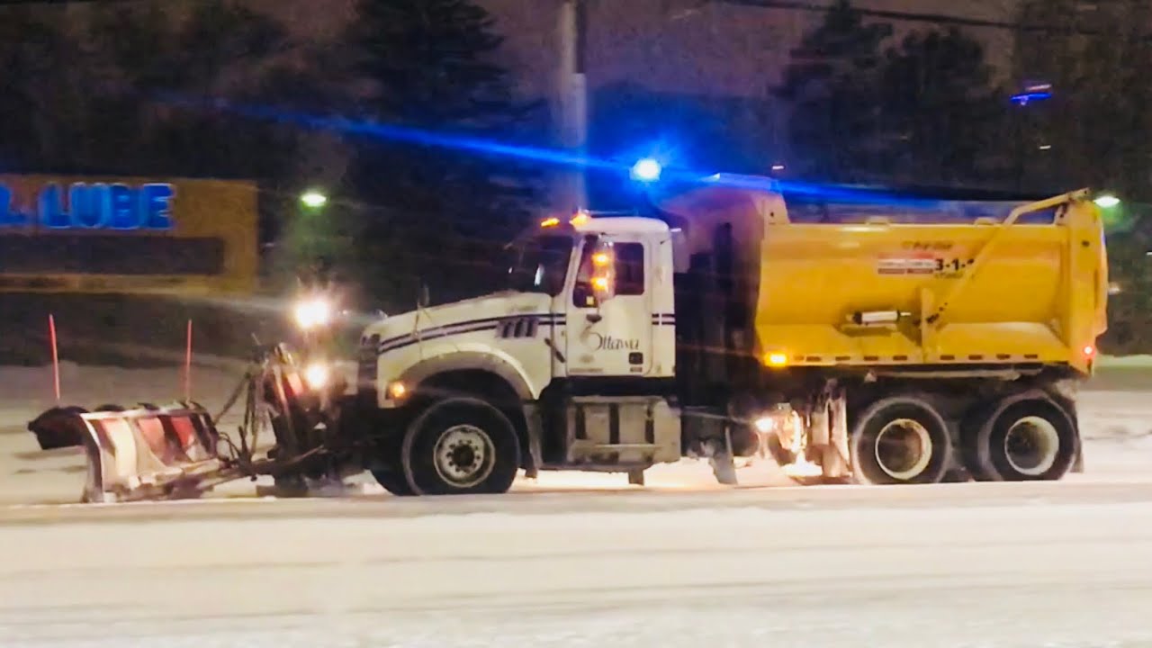 Snow Removal Plowing Snow on City Streets - YouTube