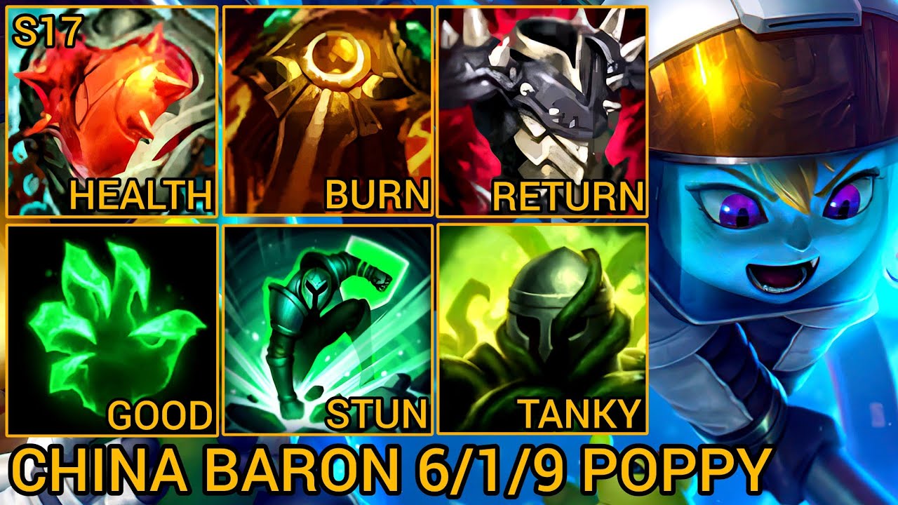 Baron Lane Poppy 6/1/9 - China Server Wild Rift Best High Tier New ...