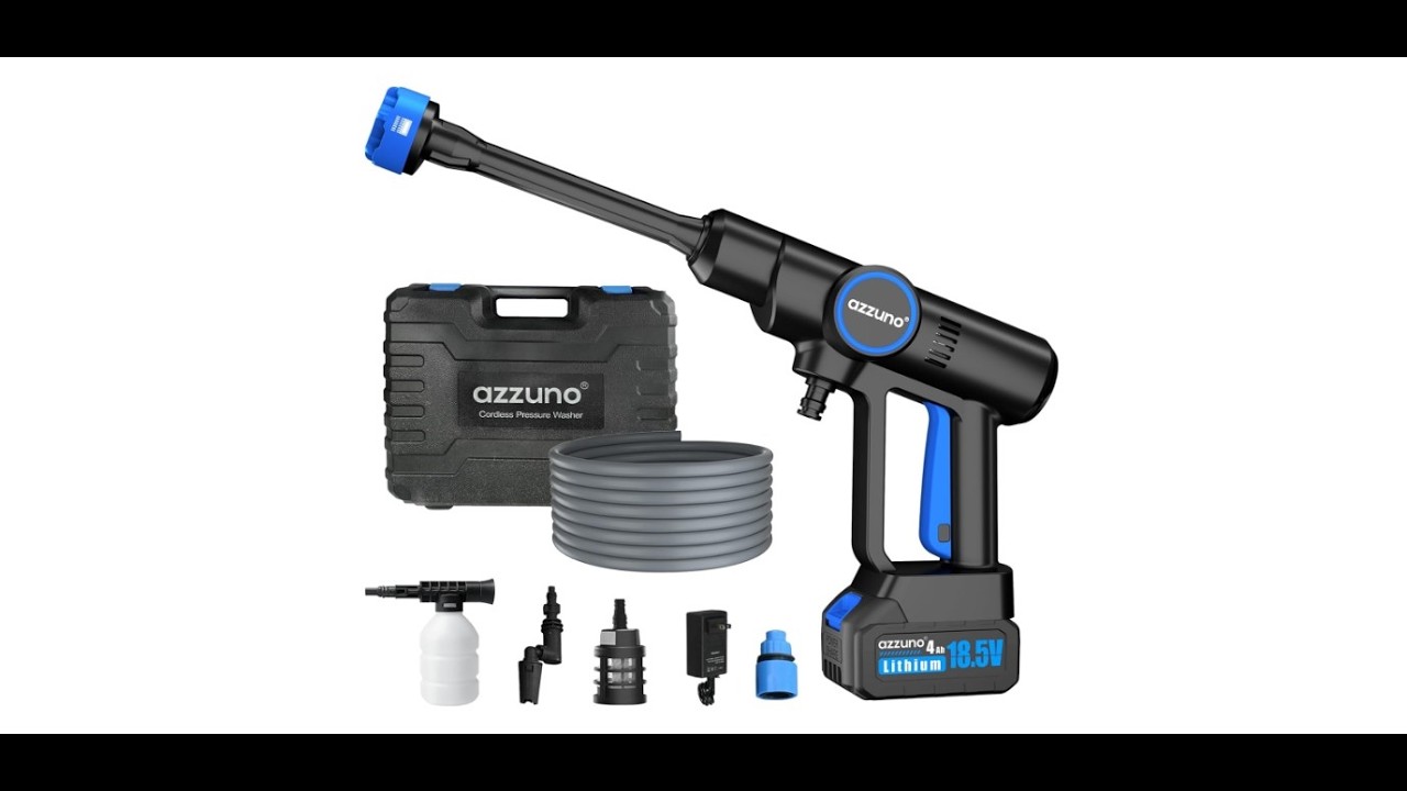 AZZUNO Cordless Pressure Washer-Key Features - YouTube