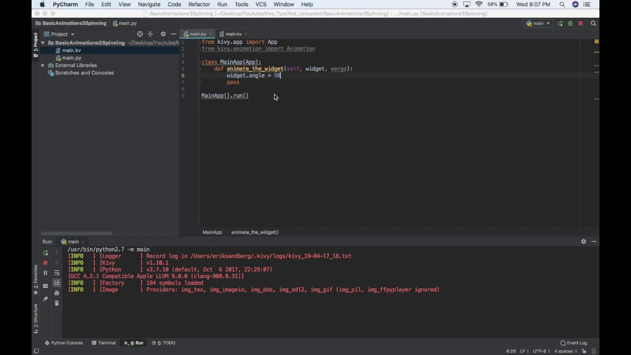 Kivy Animations Part 3 - Rotation and Spinning - YouTube