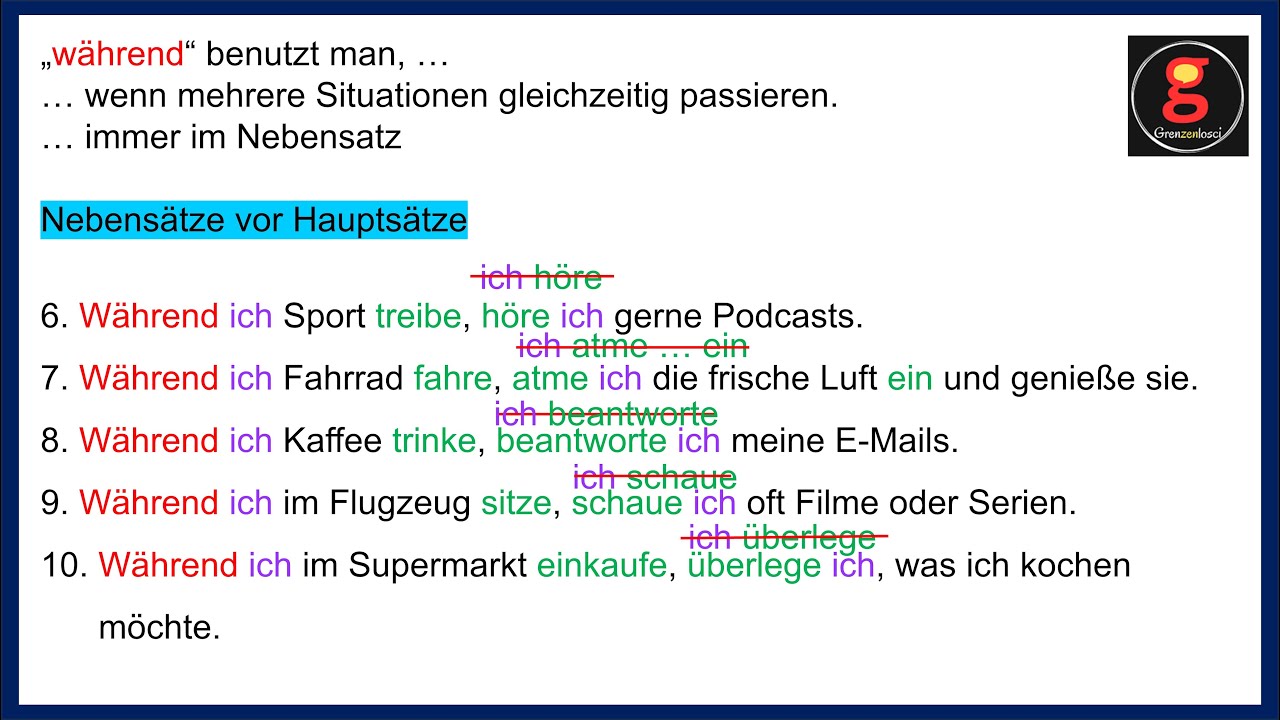 10 Sätze mit während #nebensätze - YouTube