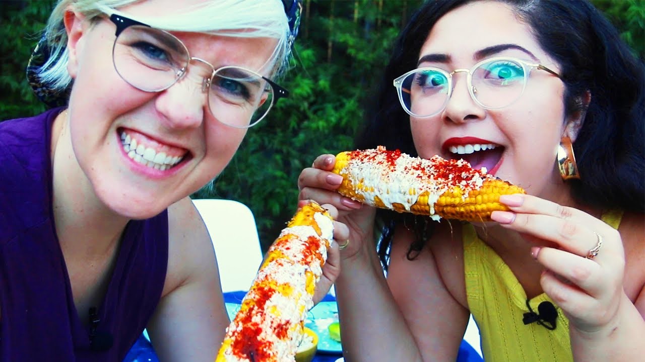 My Drunk Kitchen: Mexican Street Corn! (ft. Maya Murillo!) - YouTube