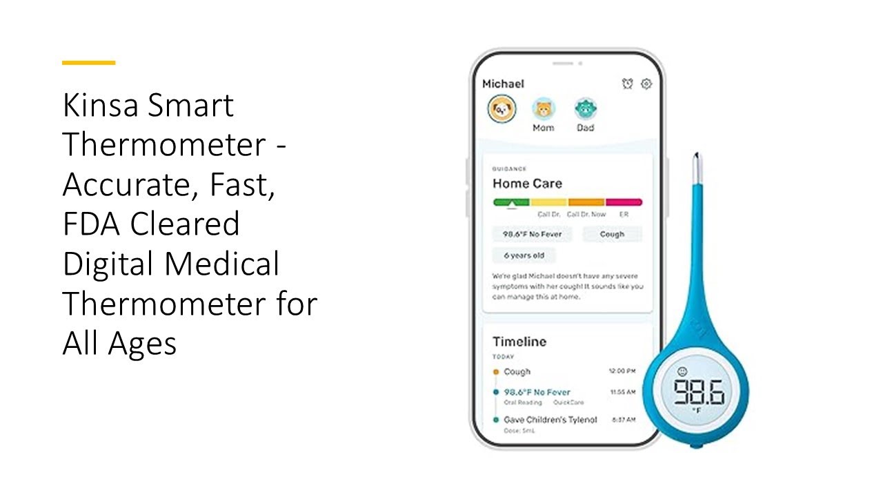 Kinsa Smart Thermometer - Accurate, Fast, FDA Cleared Digital Medical ...