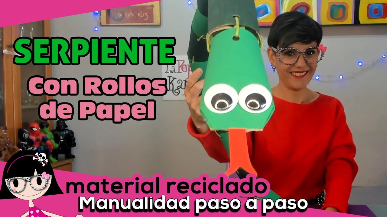 Cómo hacer una SERPIENTE 🐍con ROLLOS de cartón | ROLLOS papel ...