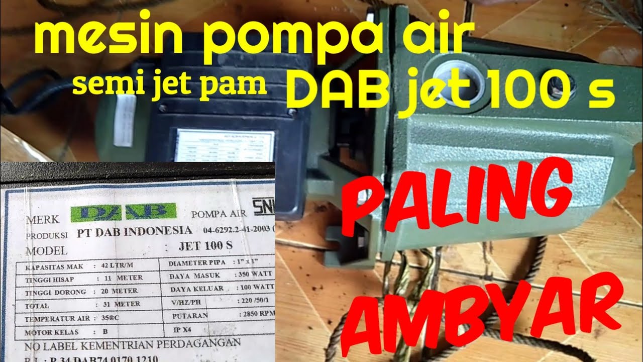 unboxing mesin pompa air merk DAB jet 100 s paling ambyar - YouTube