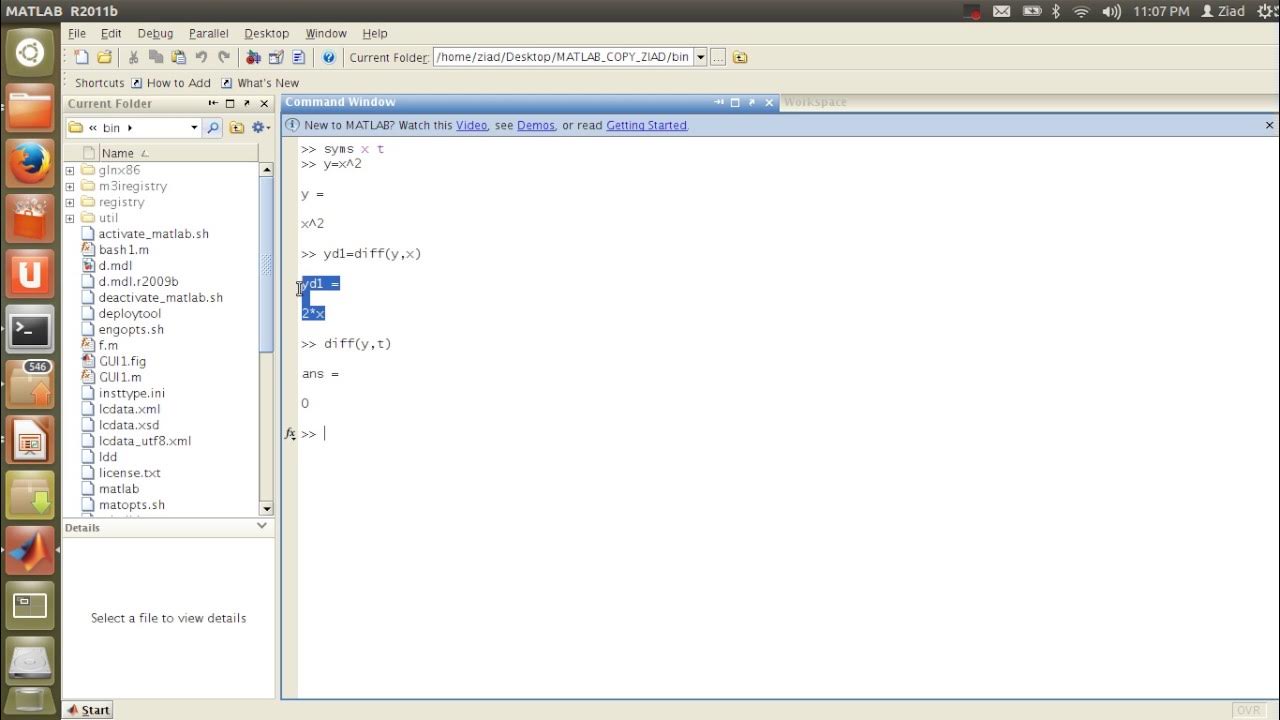 Differentiation and Integration using matlab - YouTube