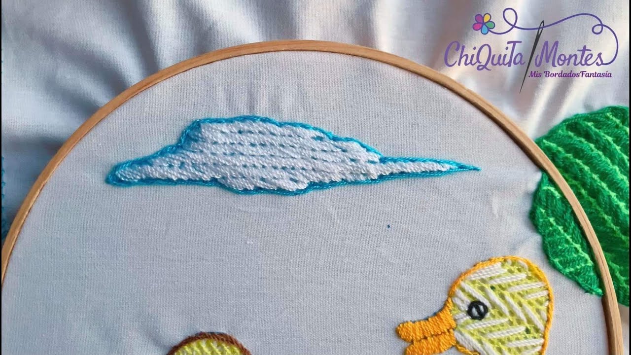 Bordado Fantasía Nube 1 / Hand Embroidery Cloud ☁️ with Fantasy Stitch ...