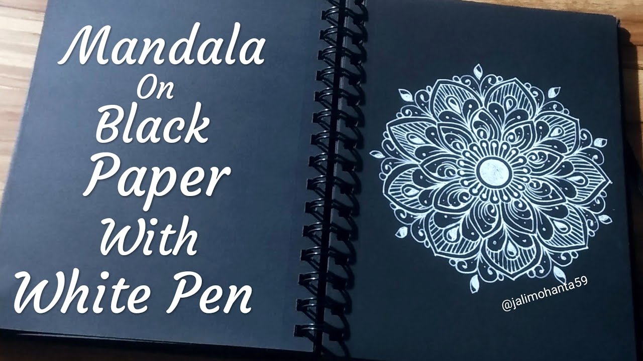 Mandala On Black Paper With White Pen |Mandala Art Easy And Simple ...
