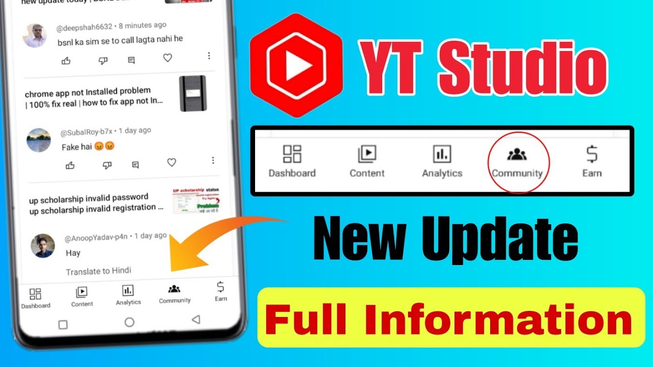 Yt studio new Update community | yt studio community option key | yt ...
