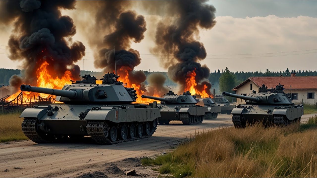 German advanced battle tanks attack Russian military base! Hundreds of ...