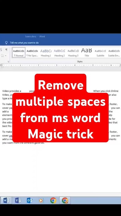 Remove multiple spaces from ms word - YouTube