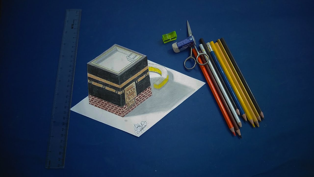 How to draw Holy kaba 3D Sketch on Paper - YouTube