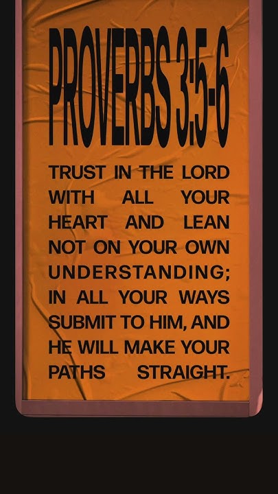 Trust! Proverbs 35:6 - YouTube