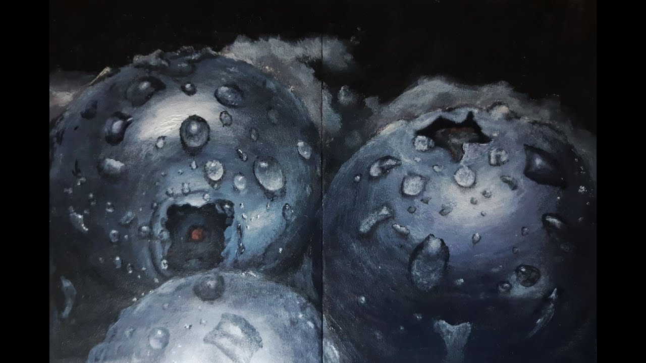 Acrylic Painting - Photorealistic Blueberries (Vid #35) - YouTube