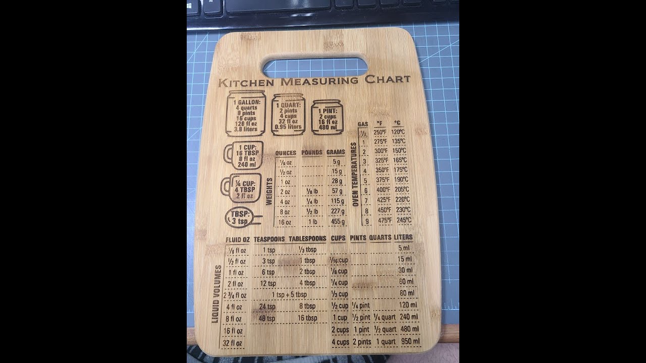 Custom Laser Engraved Measurements Cutting Board - YouTube