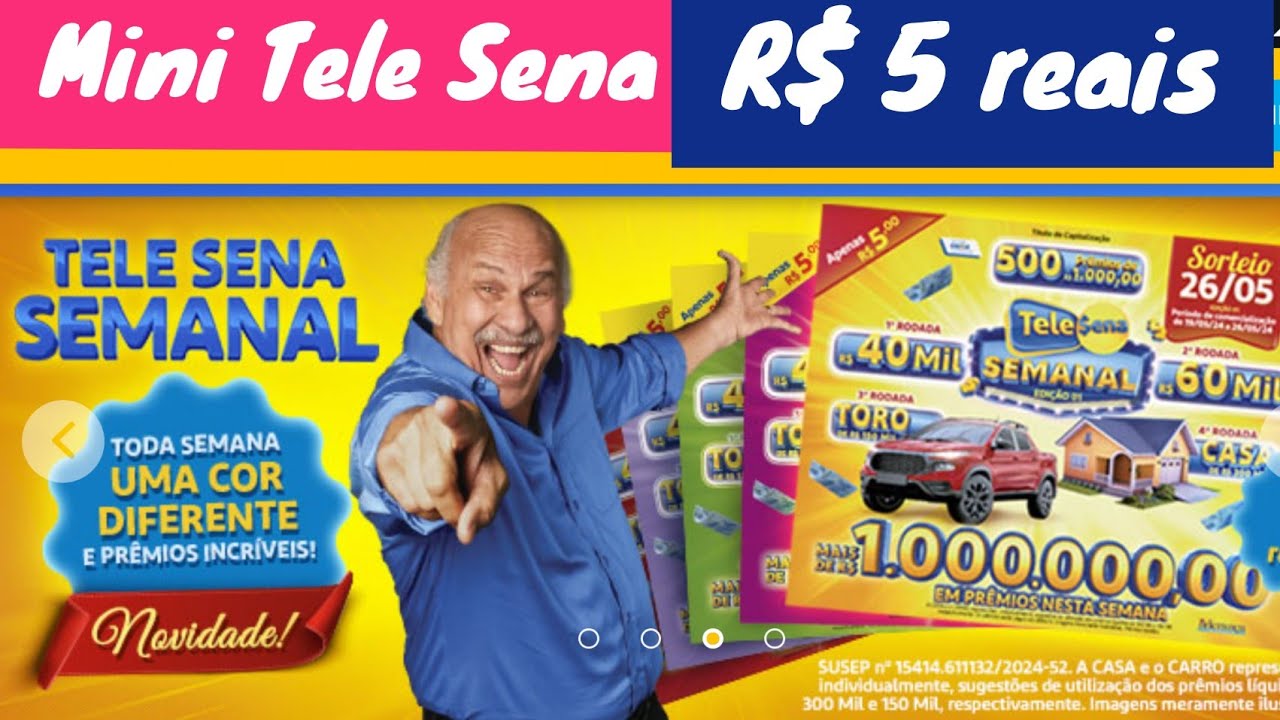 NOVA TELE SENA SEMANAL 🍀 5 REAIS 🐷 Mini Tele Sena - YouTube