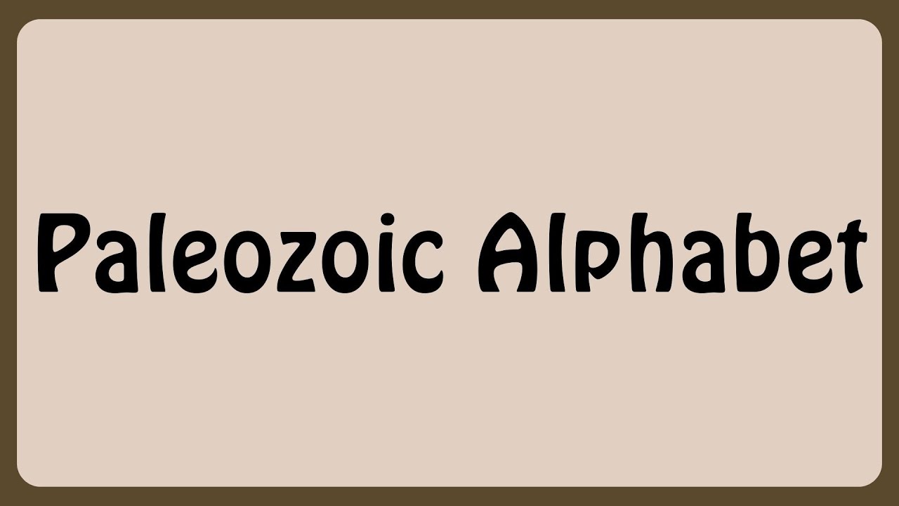 Paleozoic Alphabet (Video for kids) - YouTube
