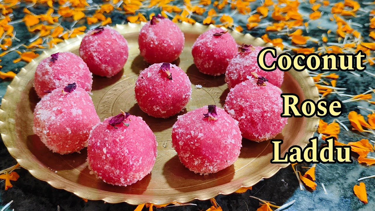Coconut Rose Laddu || Instant coconut Laddu || How To Prepare Coconut ...