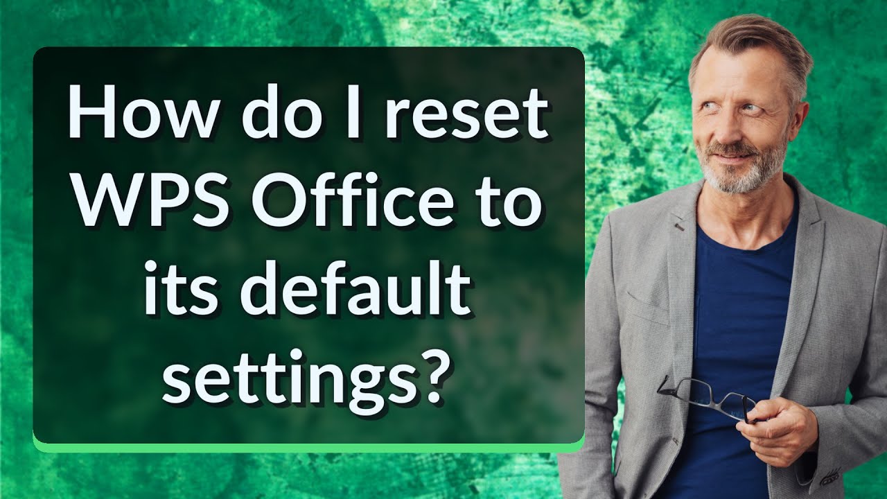 How do I reset WPS Office to its default settings? - YouTube
