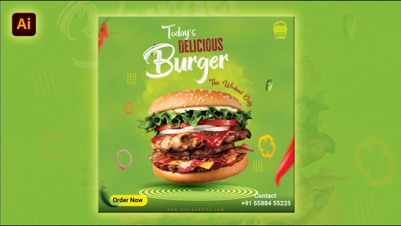 Illustrator CC Tutorial | Graphic Design | Food Poster Design - YouTube