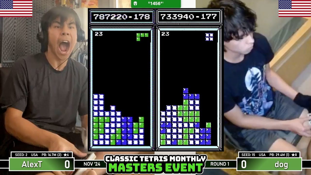 HUGE CHAMPION CLASH!! Alex T, Dog | Rd 1 | Classic Tetris Monthly ...