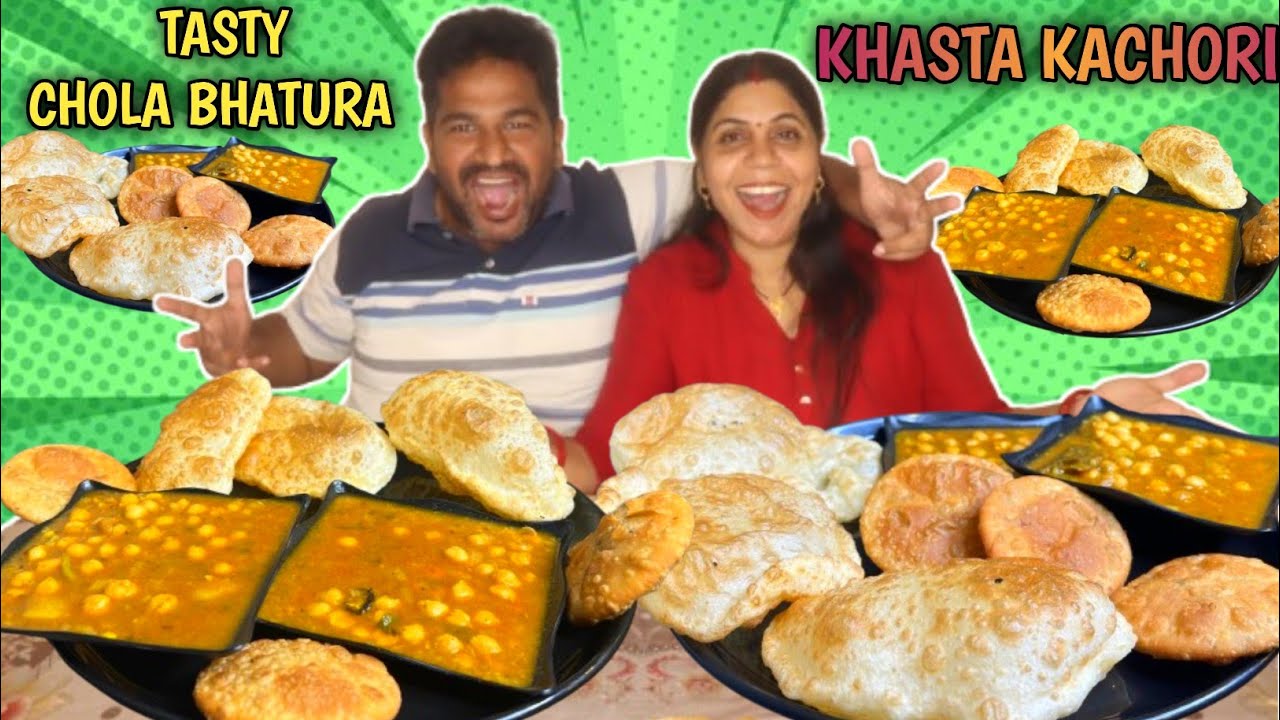 FAMOUS STREET FOOD CHOLA BHATURA AND VERY TASTY KHASTA KACHORI CHOLA ...