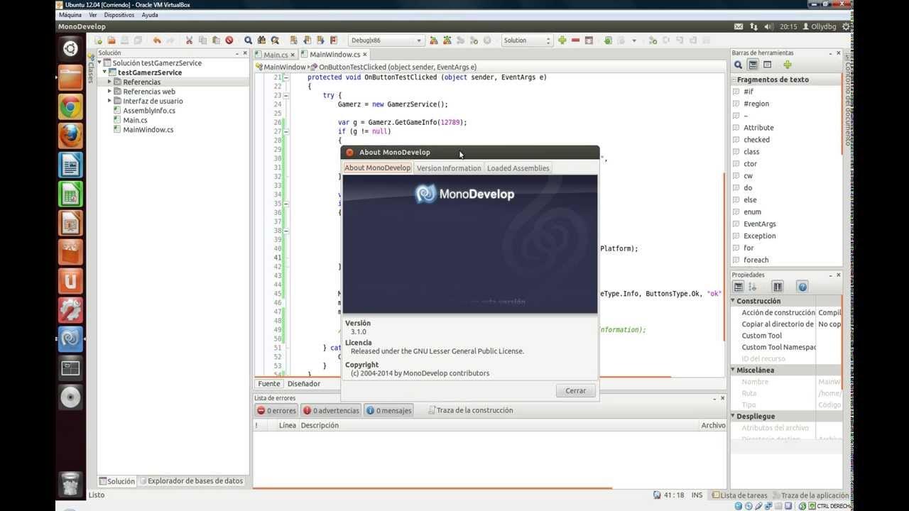 GamerZ Semana 9. Probando cosillas con MonoDevelop en Ubuntu - YouTube
