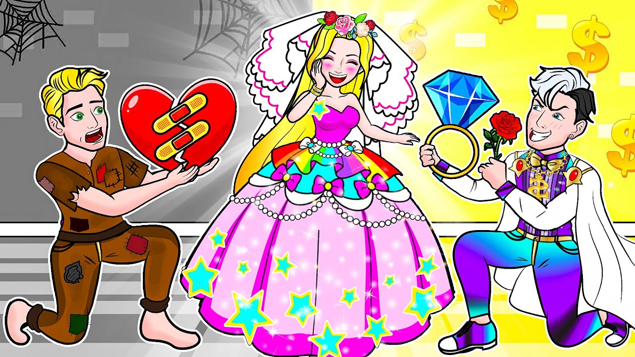 [🐾paper dolls🐾] Rich vs Poor Prince and Beauty Princess | Rapunzel ...