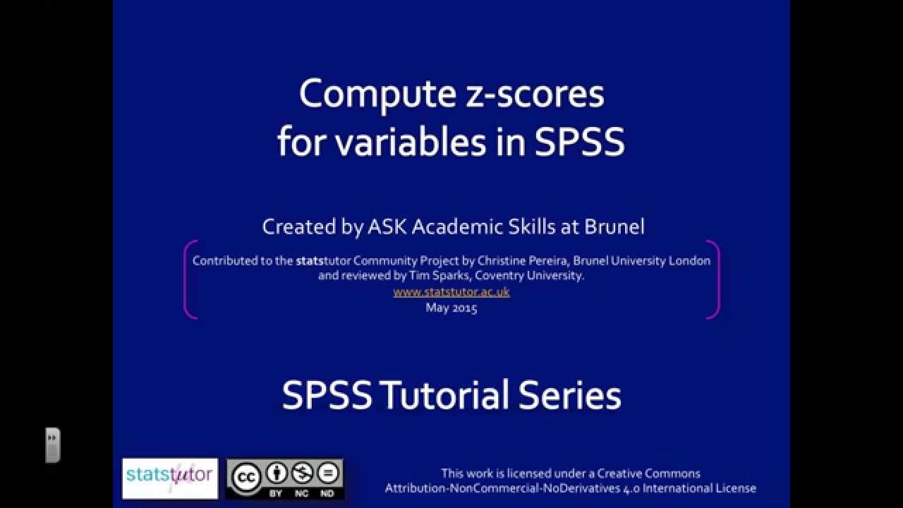 Compute Z scores For Variables Using SPSS YouTube Compute Z scores For Variables Using SPSS YouTube