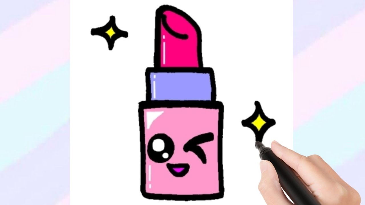 How to draw a cute lipstick | cute lipstick drawing - YouTube