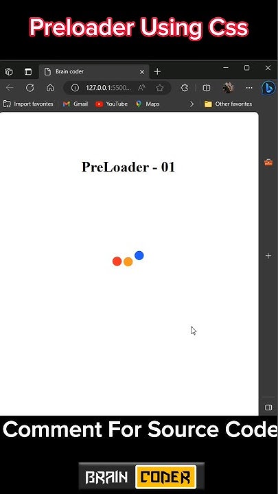 Css Loading Animation Preloder Using Html Css Coding Css Shorts Braincoder Youtube