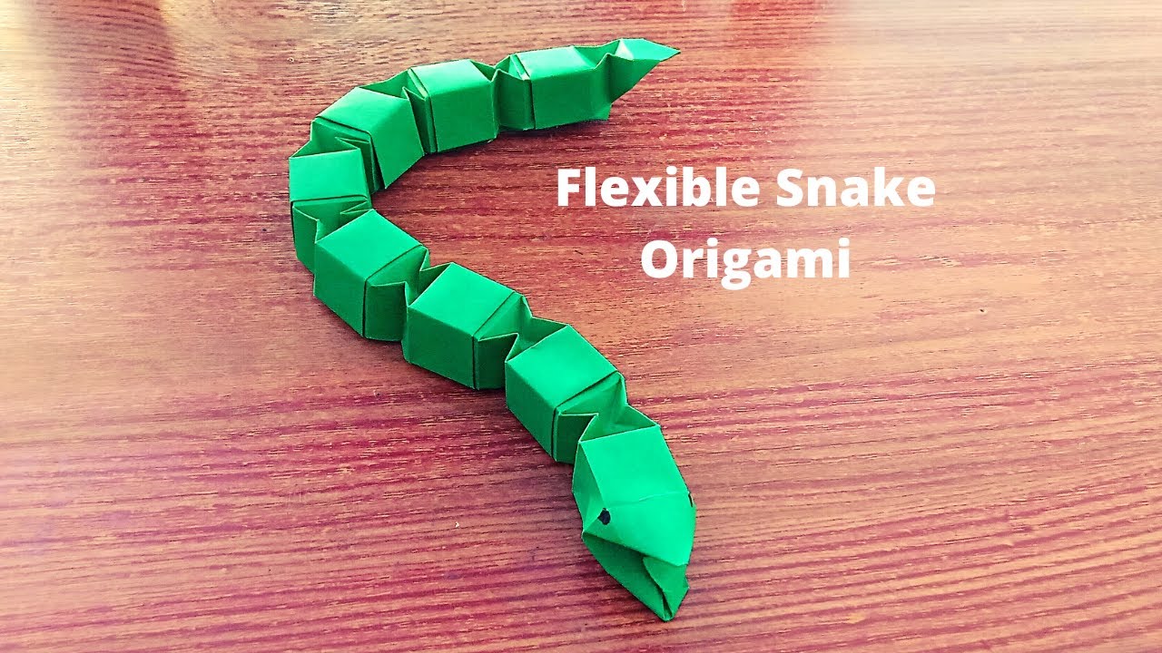 Flexible Snake Origami | How to make origami moving snake without glue ...