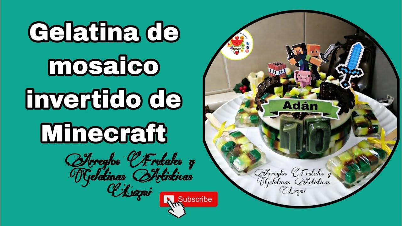 Gelatina de mosaico Invertido. Tema Minecraft #suscribete - YouTube