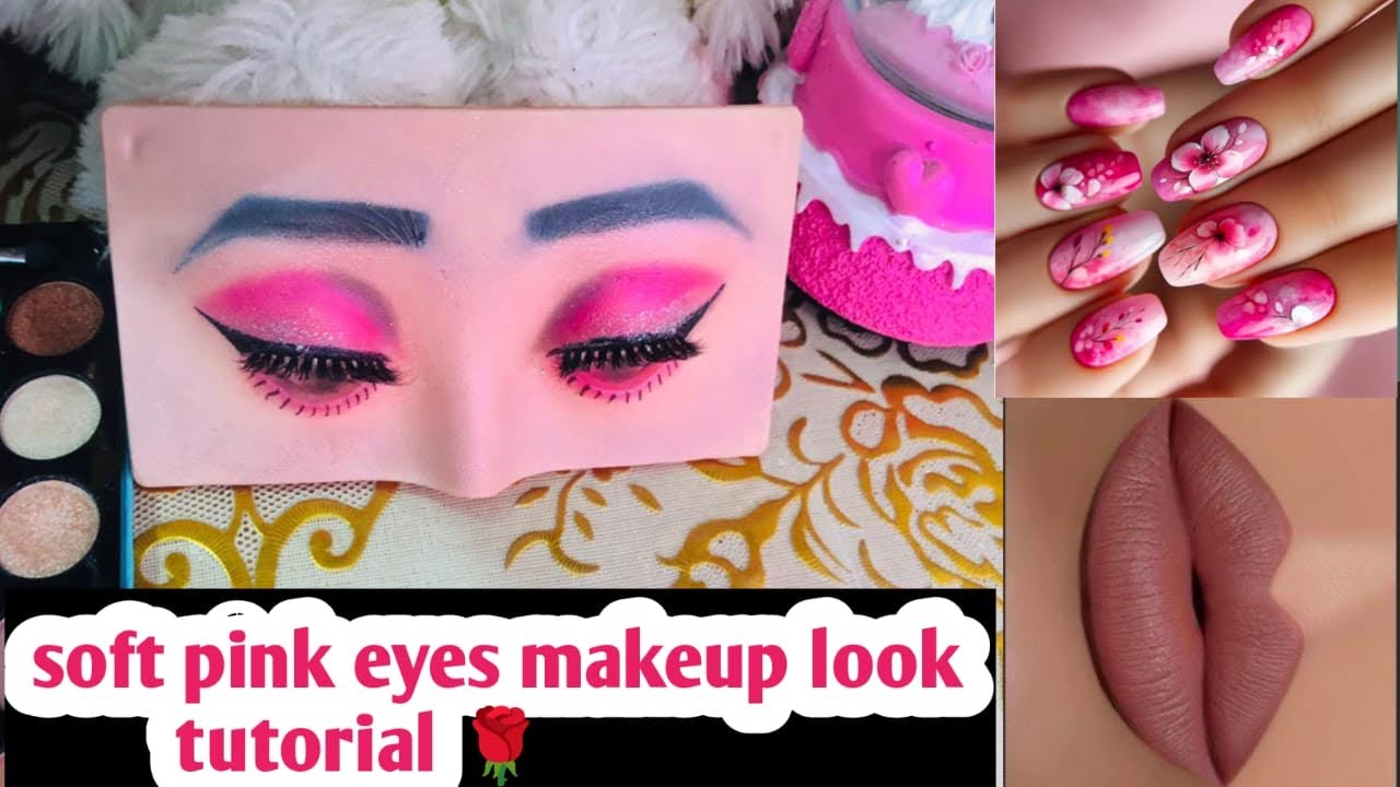Soft pink eyes makeup look tutorial step by step full eyes makeup look ...