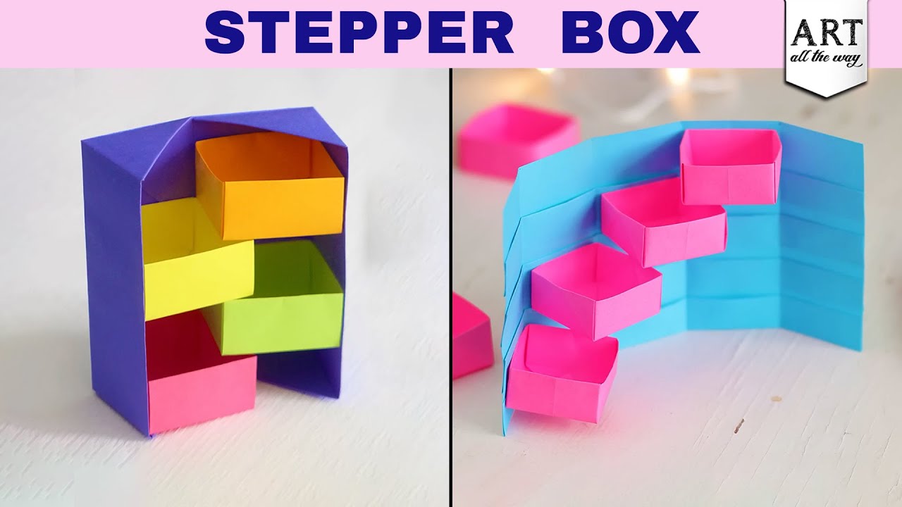 DIY Stepper Box | Origami Paper Craft | Paper Craft | Miniature Stepper ...