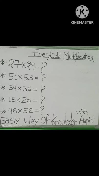 Even/odd multiplication method - YouTube