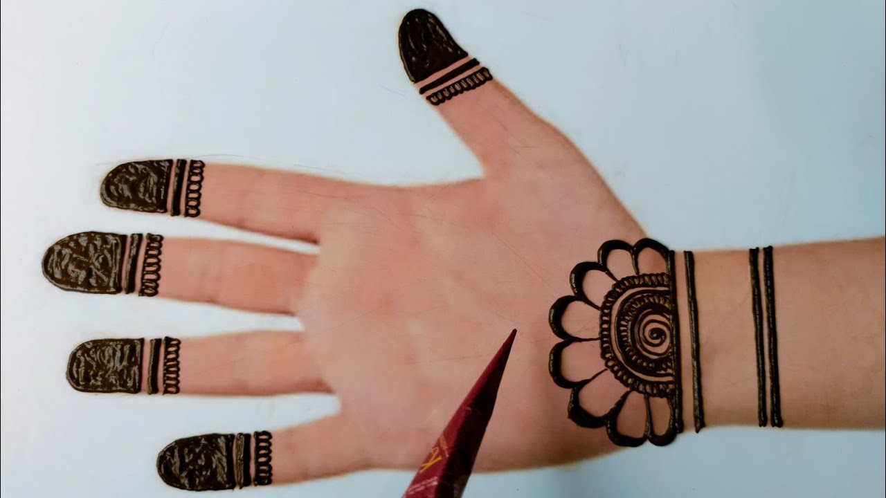 New Tricks! Very Simple and Easy Front Hand Mehndi Design - YouTube