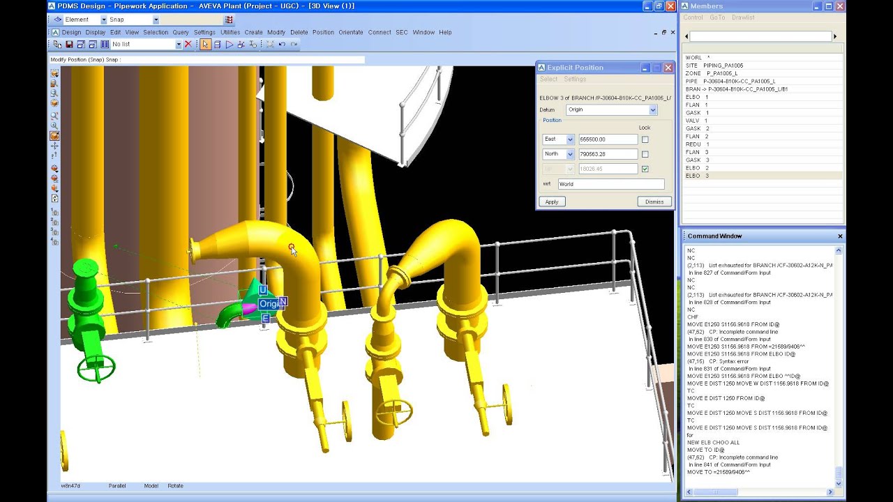 PDMS_Piping Rotate item that diffrent elevation each other 201120919 ...