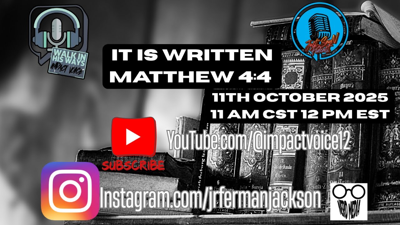 It's is written ( Matthew 4:4) - YouTube