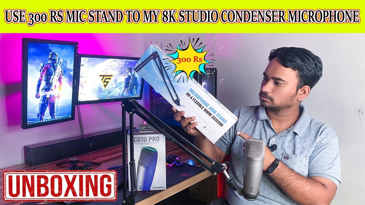 Cheap Microphone stand For Youtube videos |At 300Rs| Unboxing And ...