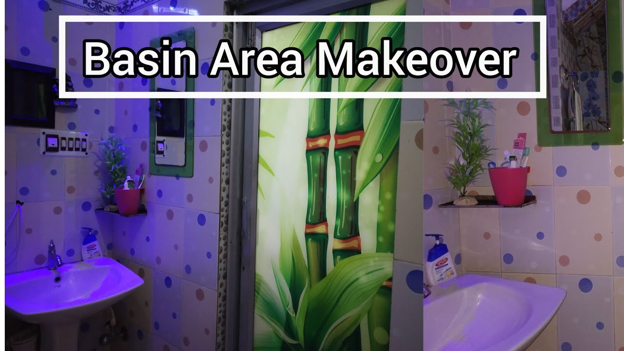How To Decorate Wash Basin At Home ll Wash Basin Area Makeover ll - YouTube